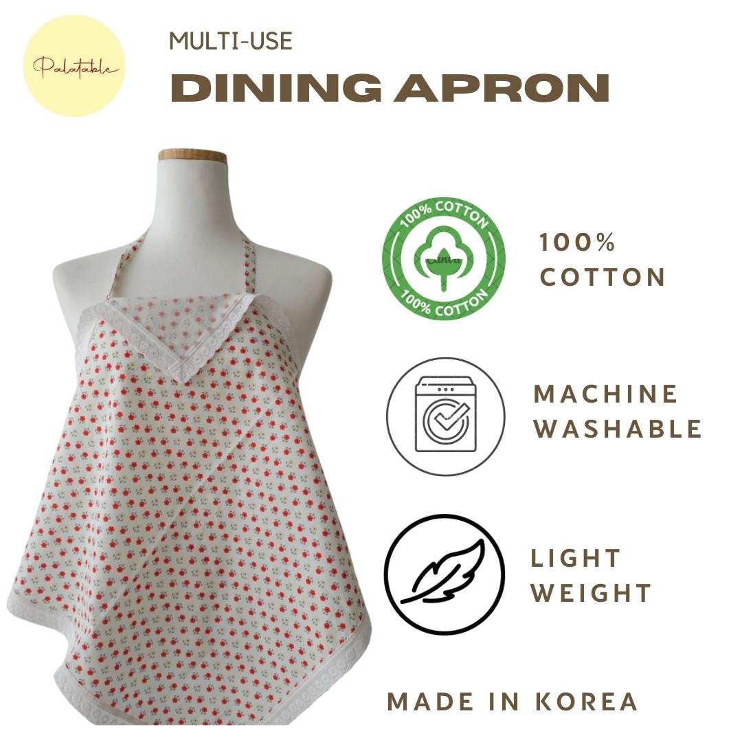 PALATABLE Dining Apron - 100% Cotton, Adult Bib, Scarf, Handkerchief ...