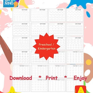 Printable Practice Tracing Worksheet for Kids Ages 3-6 Years Old ...