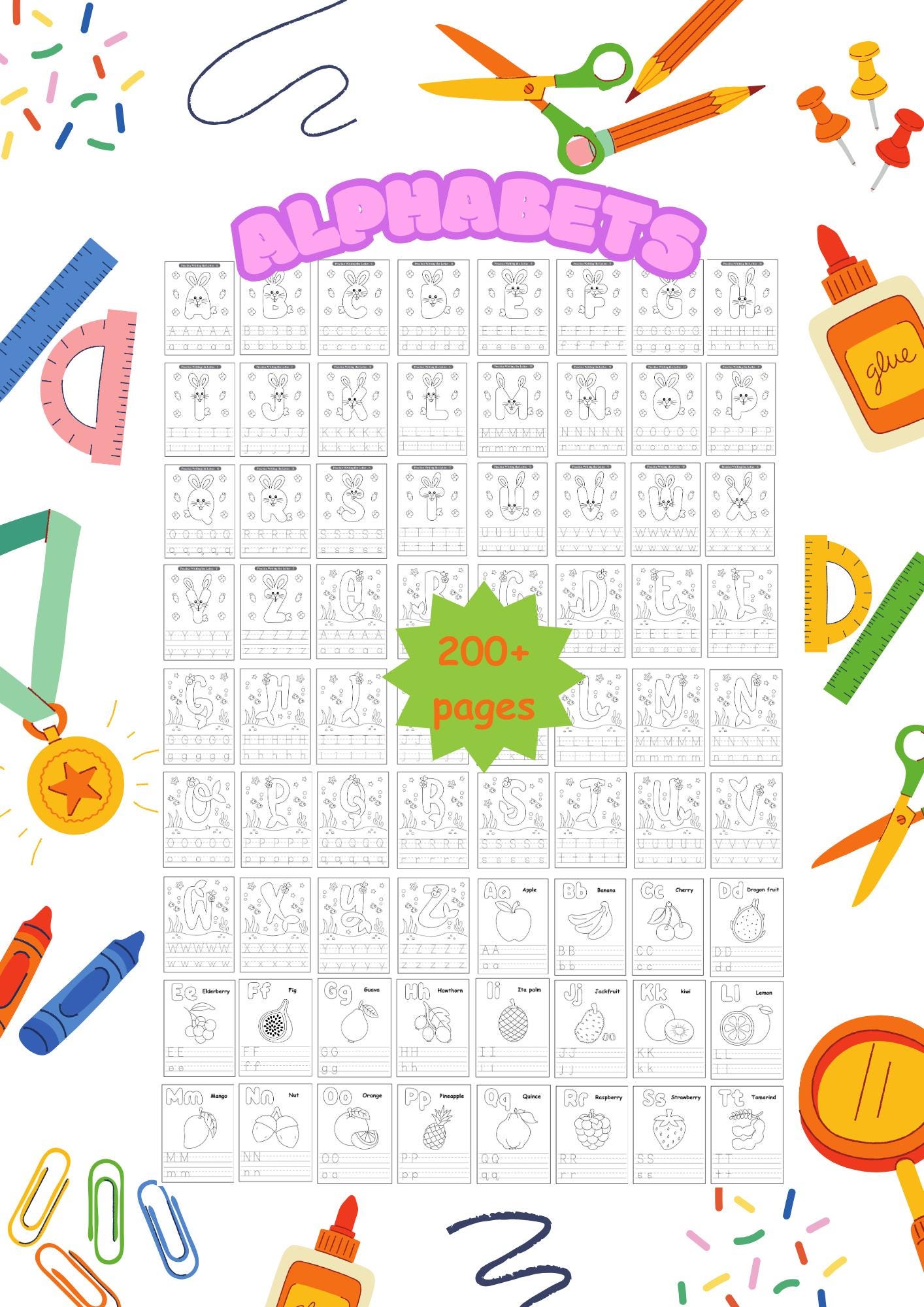 Preschool and Kindergarten Color and Trace Activity; Lets Color and ...