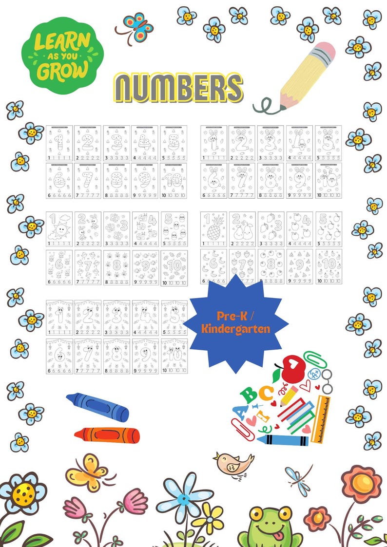 Preschool and Kindergarten Color and Trace Activity; Lets Color and ...