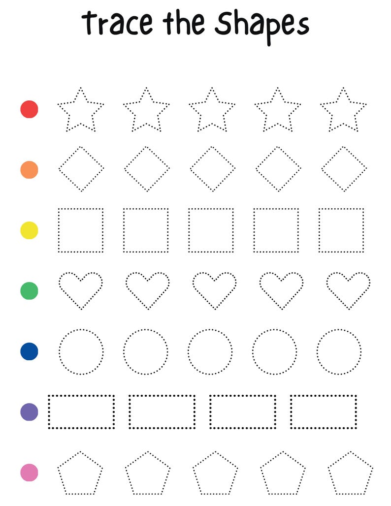 Printable Practice Tracing Worksheet; Preschool/kindergarten Activity ...