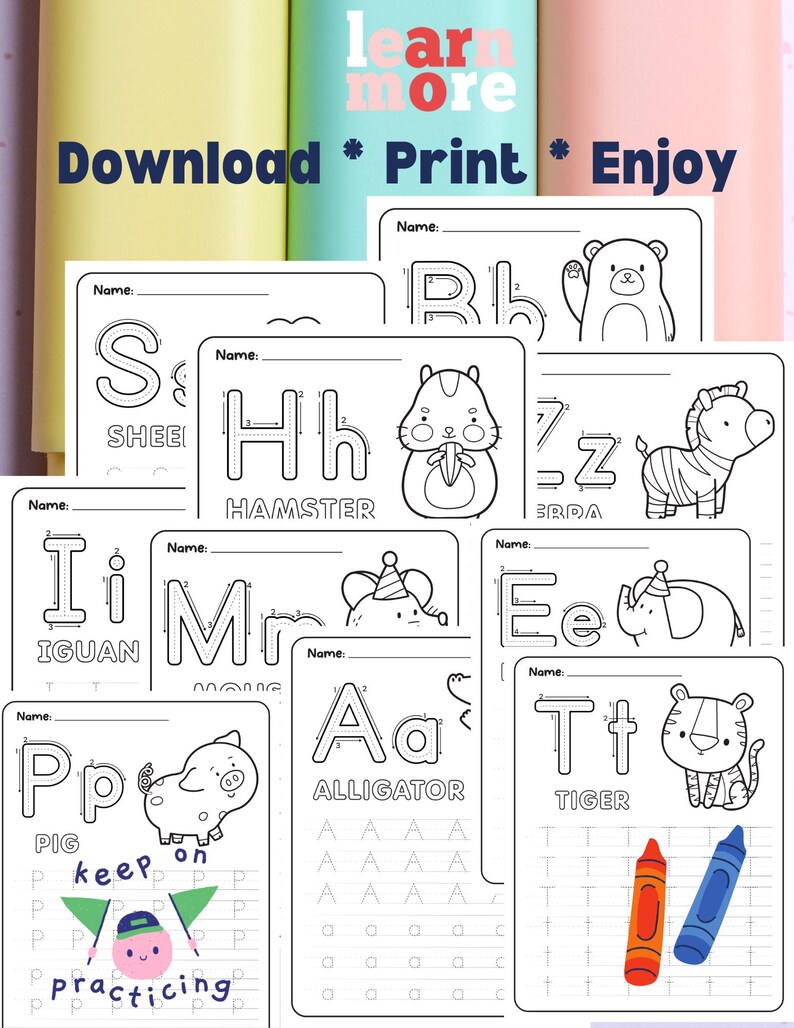 Preschool and Kindergarten Color and Trace Activity; Lets Color and ...