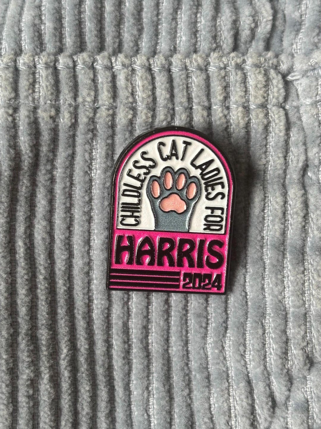 Enamel Pin Badge Childless Cat Lady Ladies Kamala Harris President 2024 ...