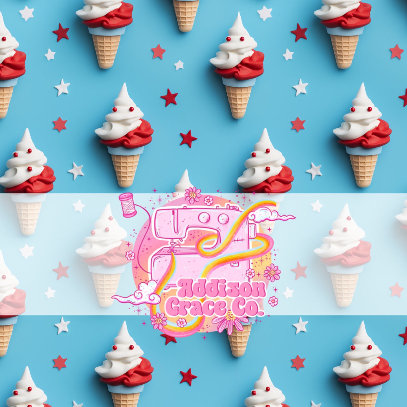 FOJ Ice Cream Seamless Design by Addison Grace Co - Etsy