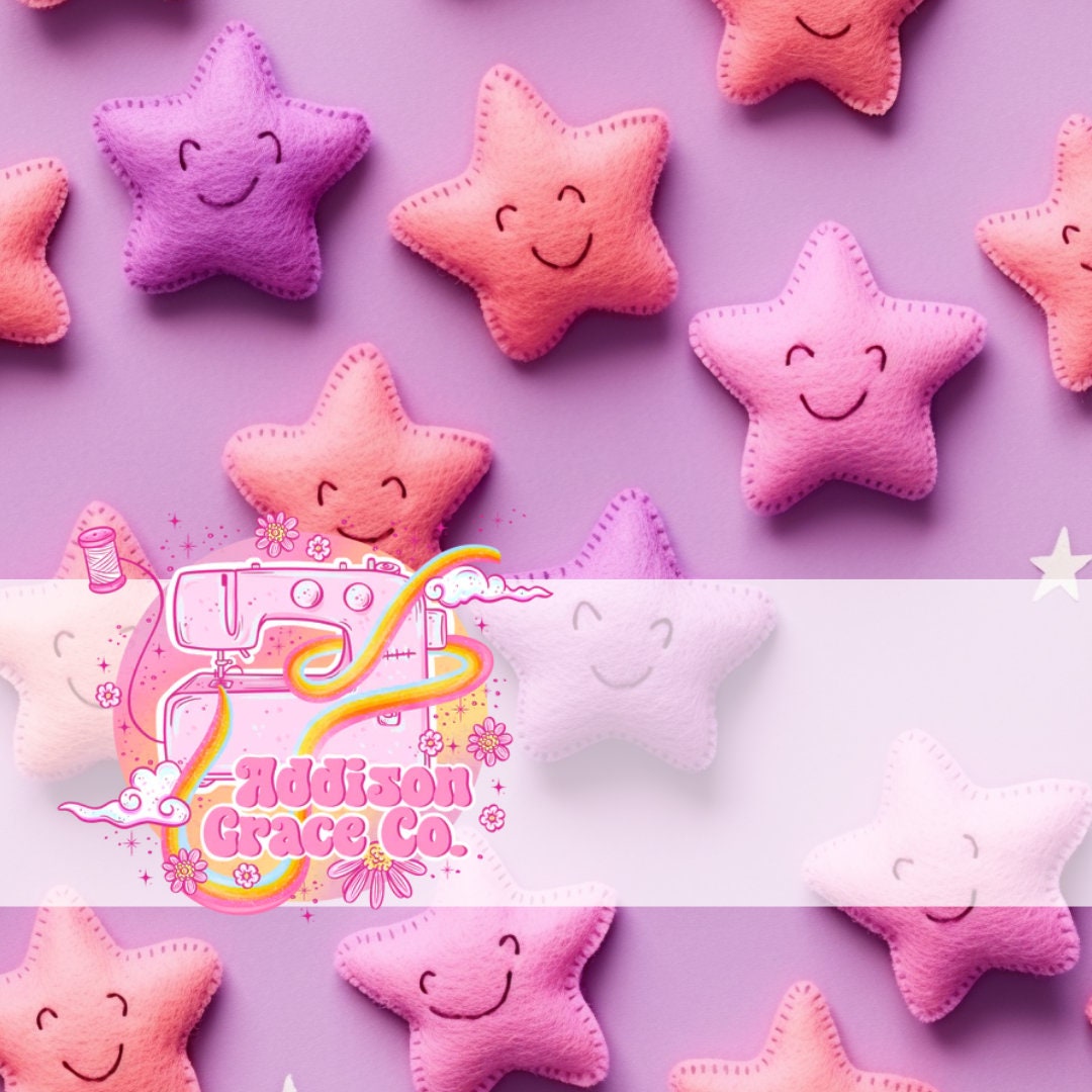 Stars Smiley Twinkle Purple Felt 3D Seamless Design by Addison Grace Co ...