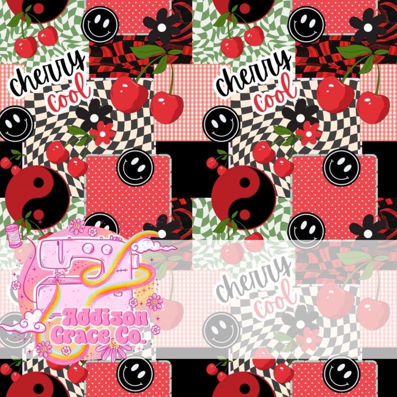 Cherry Cool Checkers Summer Seamless File - Etsy