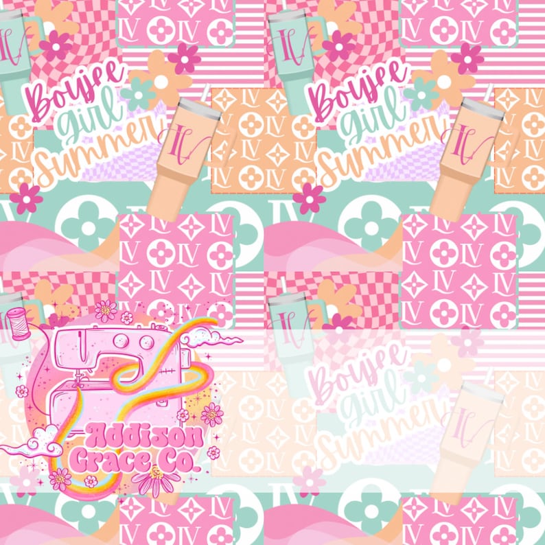 Boujee Girl Summer Seamless File - Etsy
