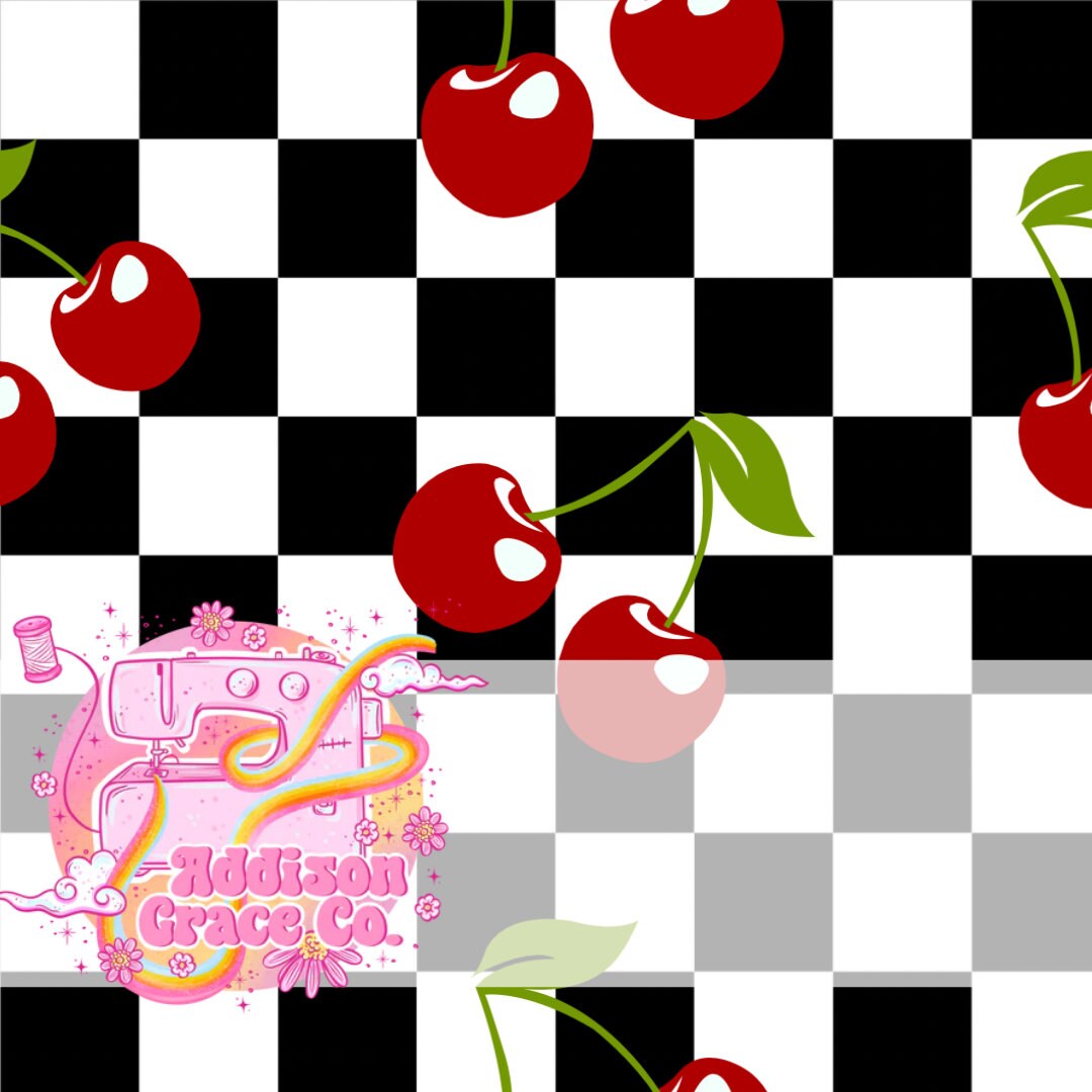 Cherry Checkers Summer Seamless File - Etsy
