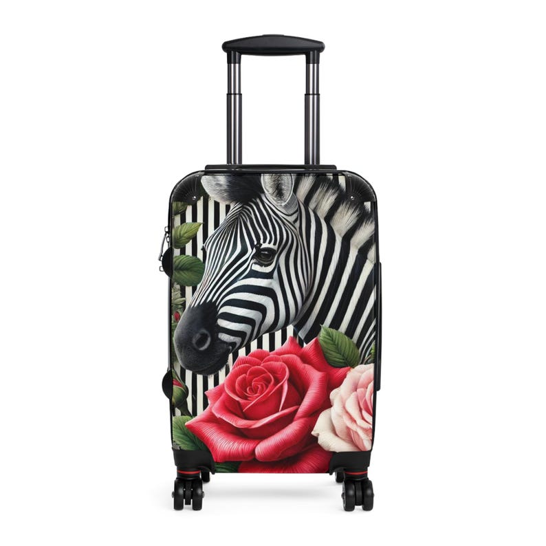 Zebra Rose Carry-on Suitcase – Floral Travel Case - Etsy