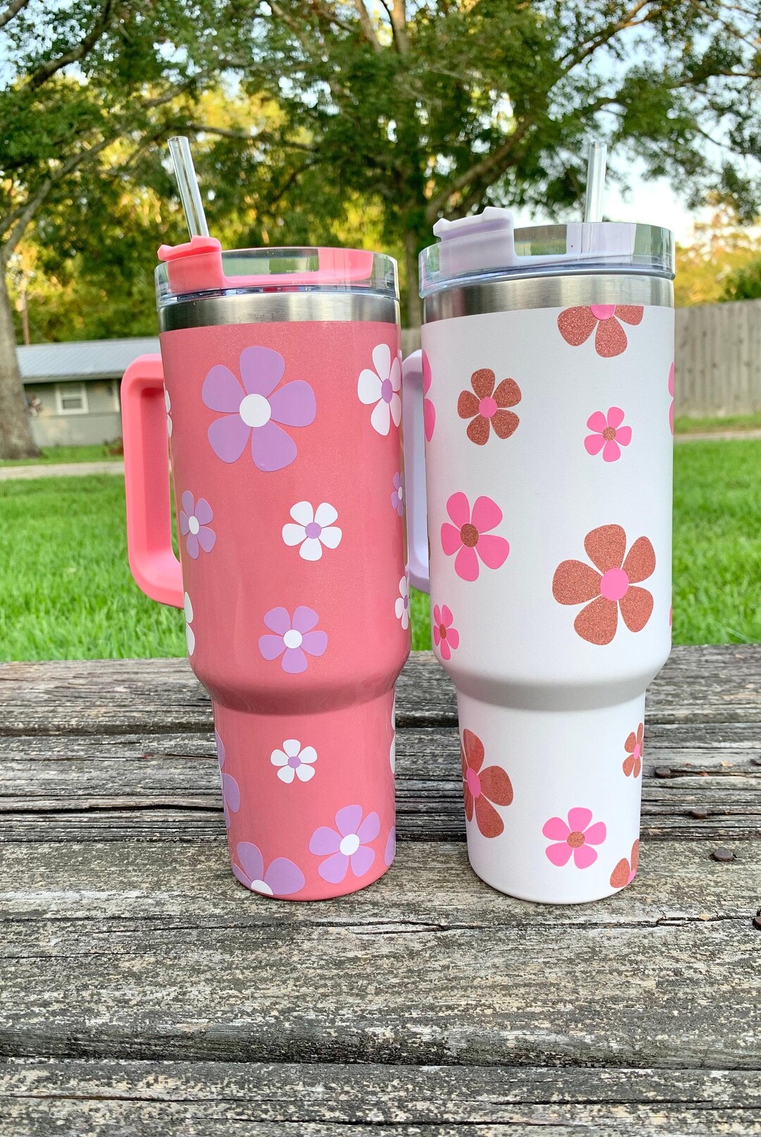 Stanley Cup Stickers, Flowers Decals Sheets, Decals for Tumblers, Yeti ...