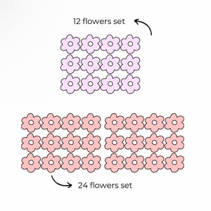 Retro Daisy Flower Decal Set for Stanley Cup or Tumbler | Cute Vinyl Stickers for Women | White ...