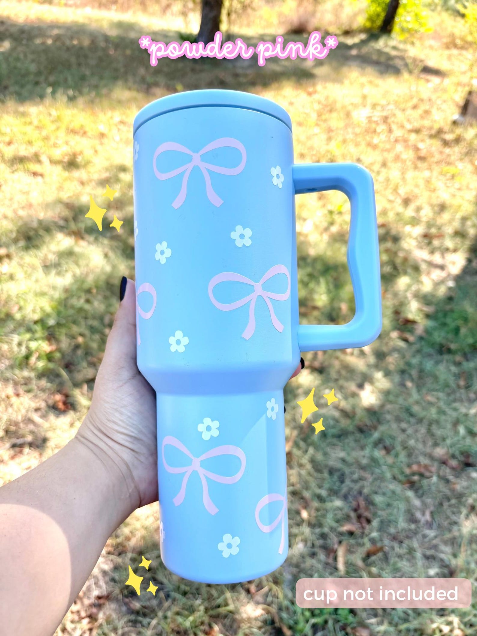 Pastel Bow & Flower Vinyl Decals: Stanley Tumbler Stickers - Etsy