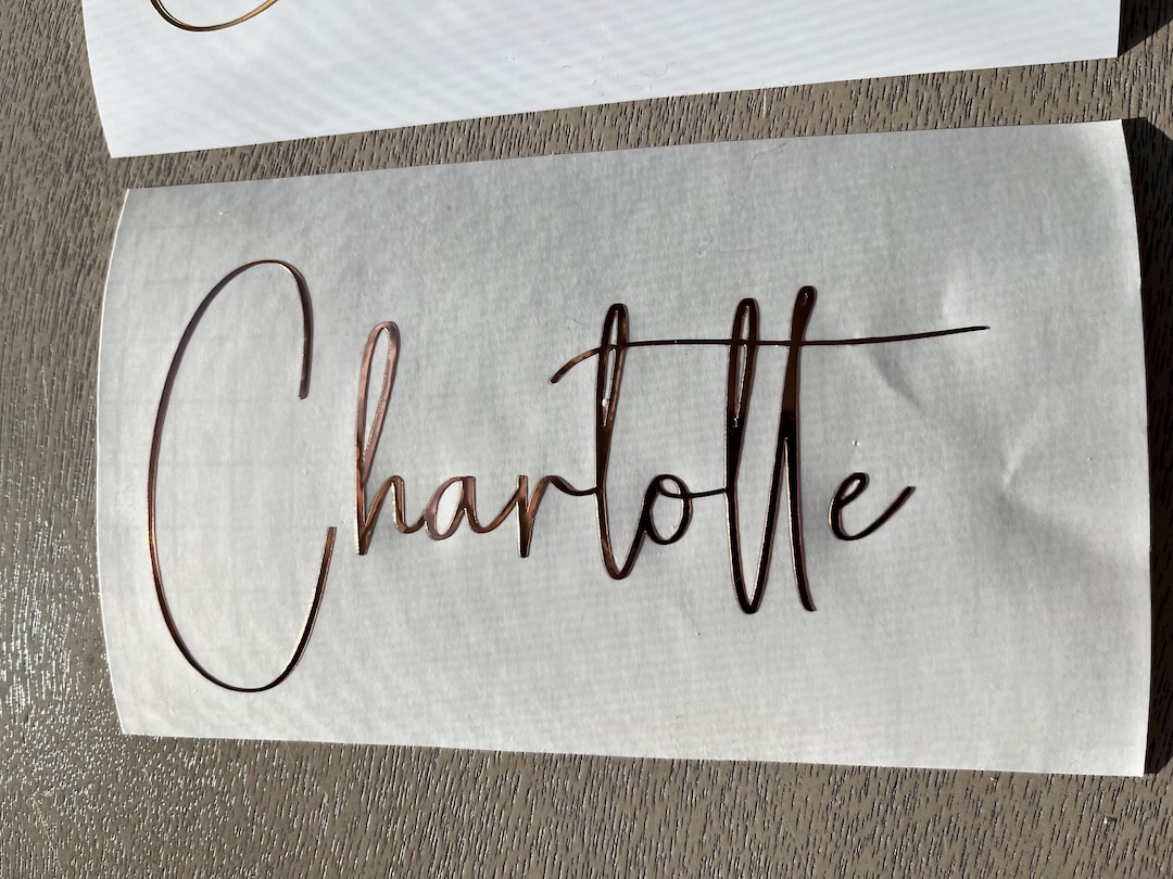 Custom Name Sticker Decal, Wedding Gold Name Decal Stickers, Water ...