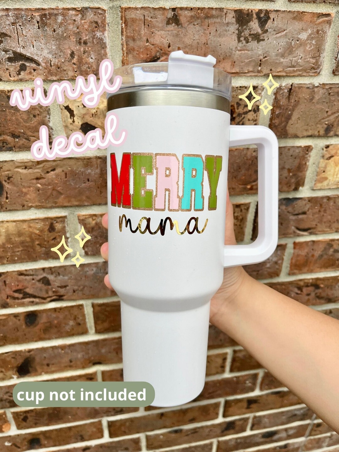 Merry Mama Christmas Stanley Cup Stickers, Mama Grandma Gigi Mimi Nana ...