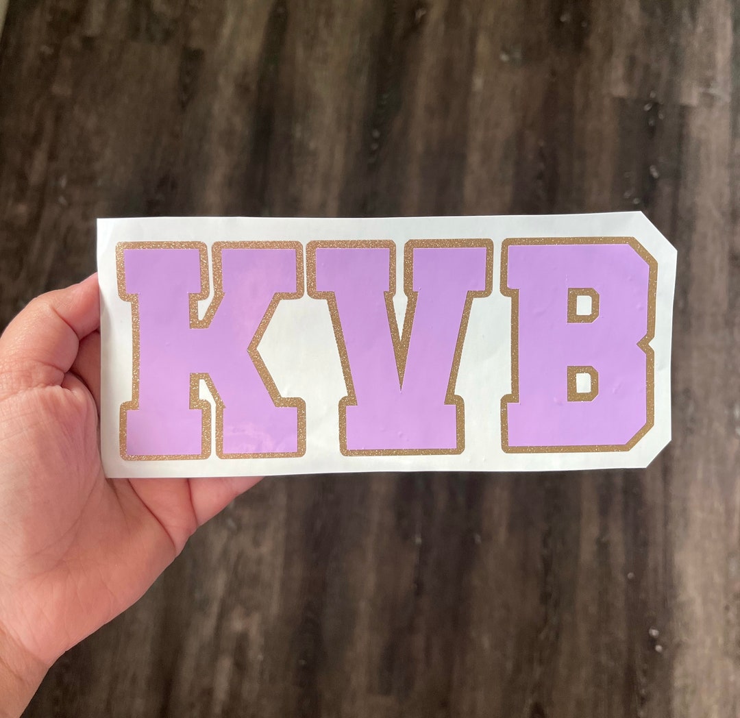 Custom Varsity Letter Decal | Personalized Name Sticker With Glitter ...