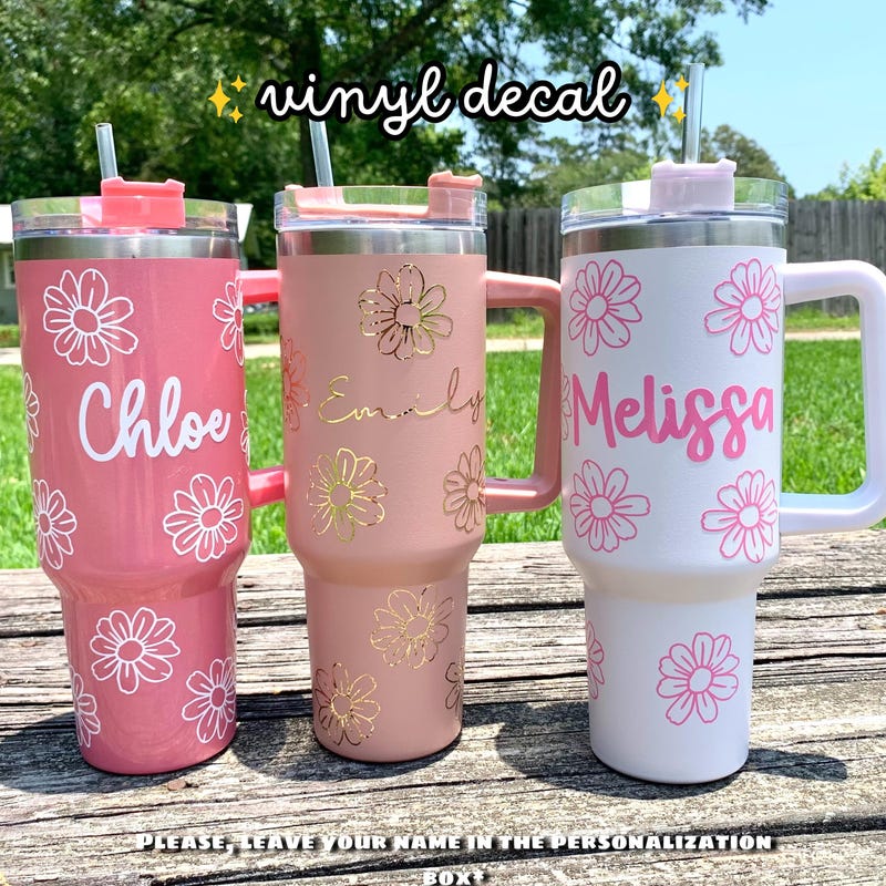 Stanley Cup Decals Florals - Etsy