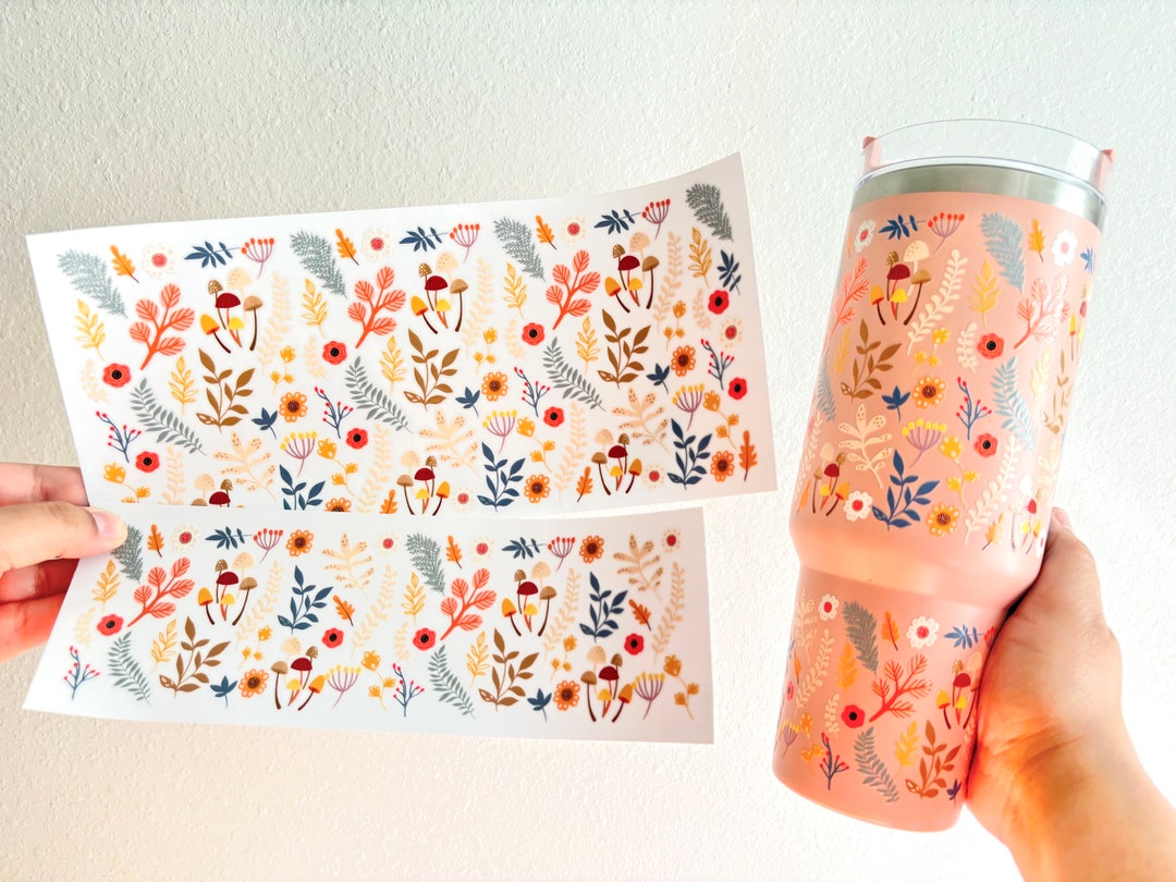 Floral Butterfly Stanley Cup Wrap: UV DTF 40oz Tumbler Sticker - Etsy
