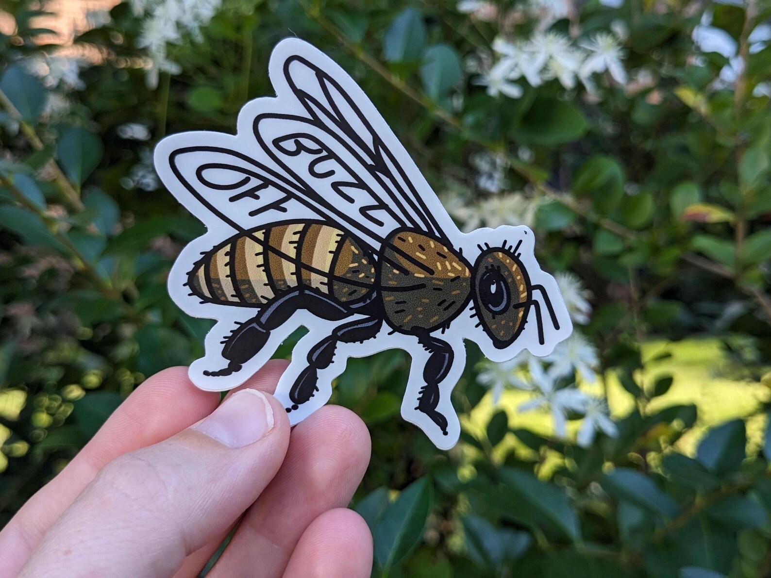 Buzz Off, Honey Bee Sticker - Etsy