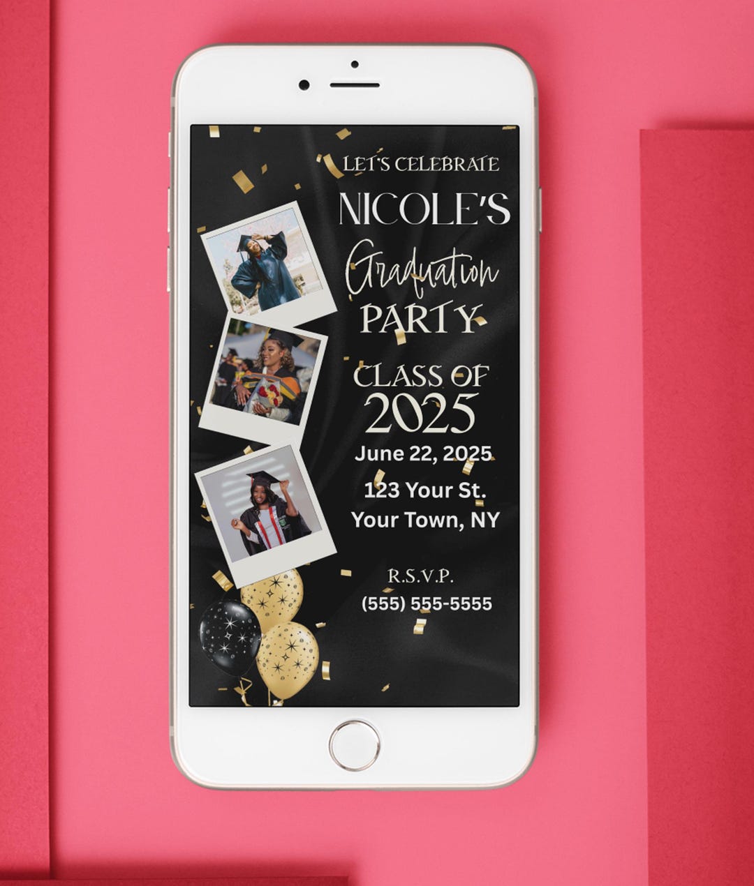 Digital Graduation Party Invite Template, Photo Graduation Evite ...