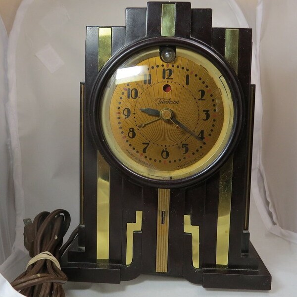 Antique Bakelite Telechron Clock - Etsy