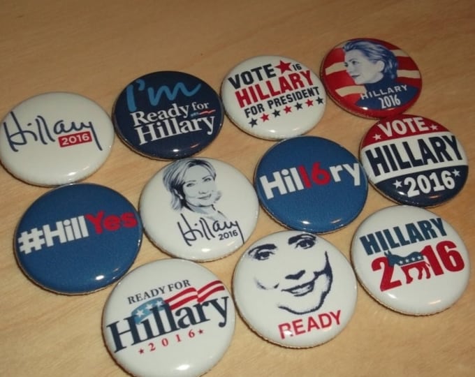 HILLARY CLINTON for President 2016 Election Campaign Button Set Badges ...