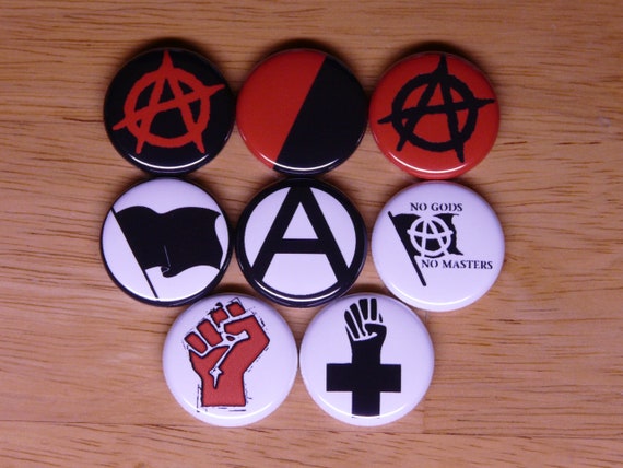 ANARCHISM Theme Buttons Pins Badges Pinbacks Anarchist | Etsy