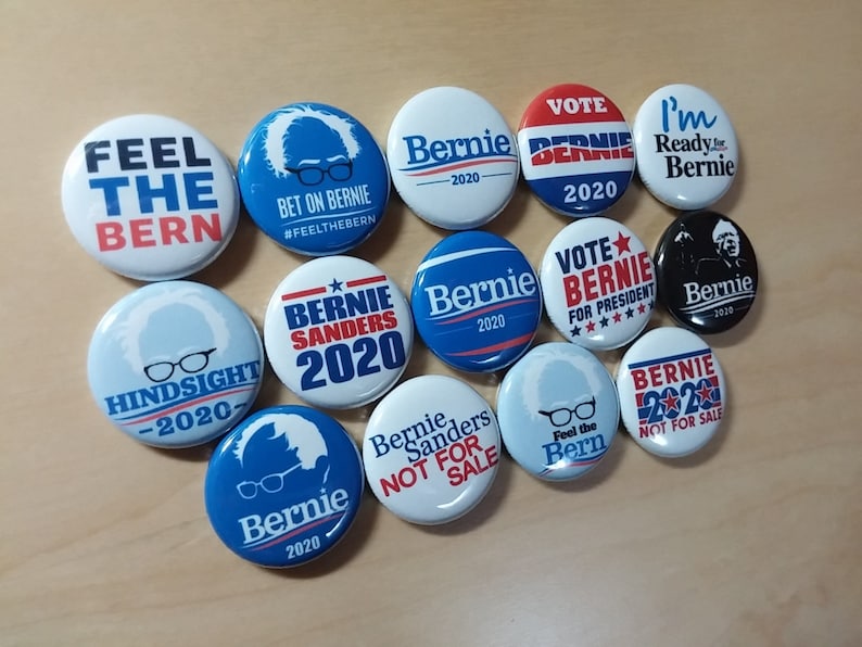 BERNIE SANDERS 2020 Campaign Buttons Badges Pins Democrat - Etsy