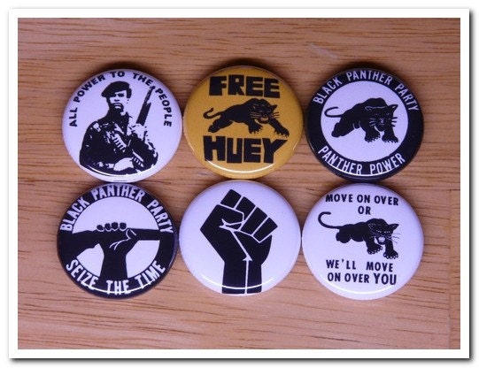 Black Panther Buttons Pins Badges Set Black Power / Black Panther Party ...