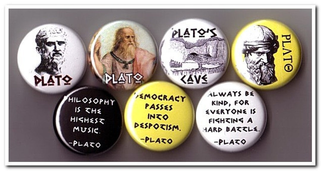 Plato Buttons Pins Badges Philosophy, Greek, Socrates, Aristotle ...