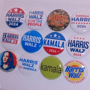 Kamala Harris 2024 for President Election Button Set Pins Badges ...