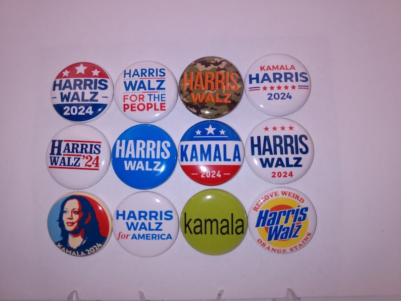 Kamala Harris 2024 for President Election Button Set Pins Badges ...