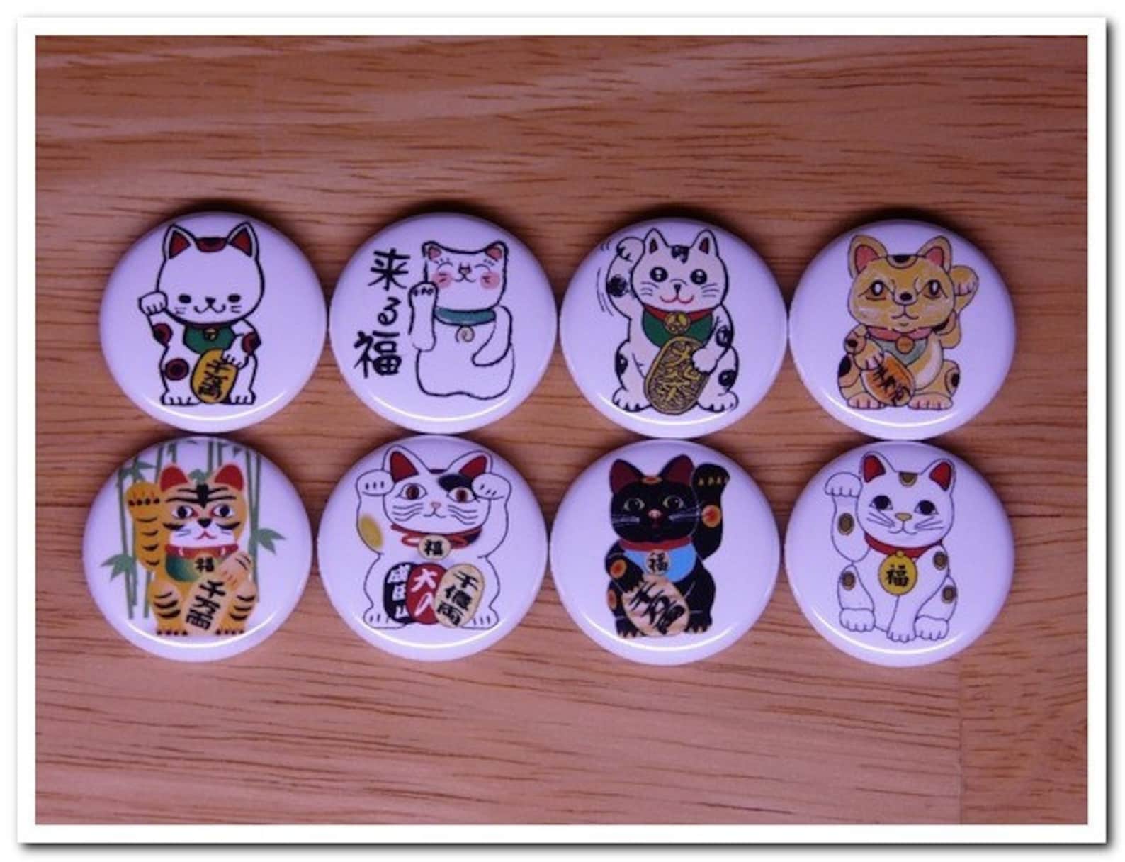 MANEKI NEKO Buttons Pins Badges Pinback Japanjapanesegood - Etsy