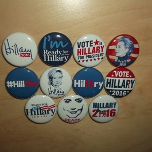 Hillary Clinton for President 2016 Election Campaign Button Set Badges ...