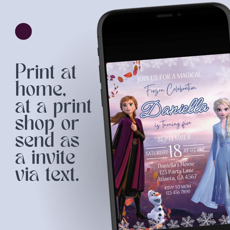 Editable Invitation Card Template Frozen - Etsy
