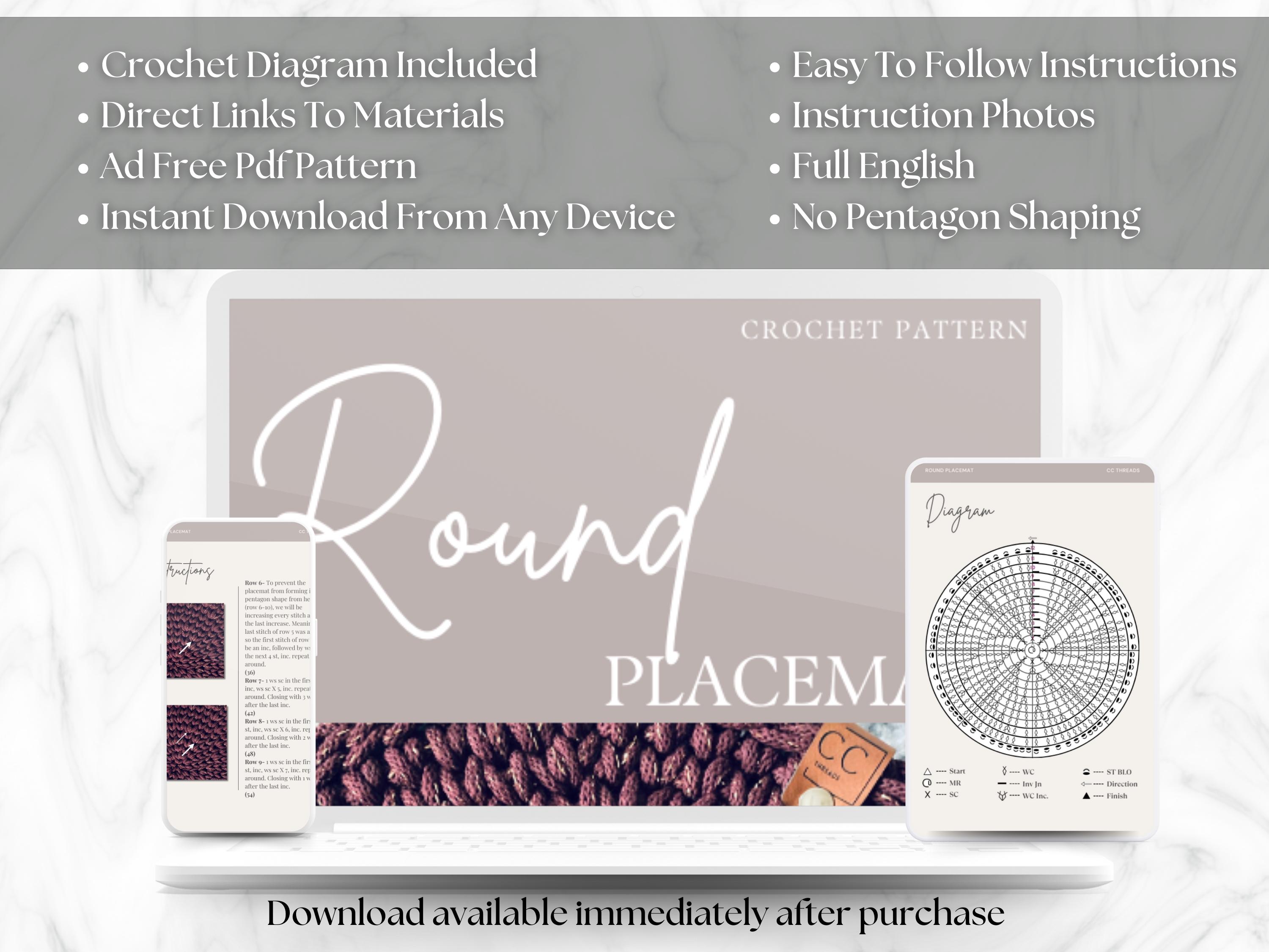 Round Placemat Crochet Pattern – Easy Beginner-friendly PDF Tutorial ...
