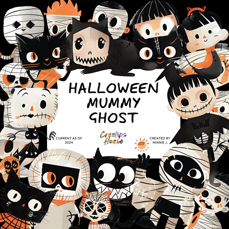 Halloween Clipart Cute Mummy Clipart Ghost Halloween PNG Spooky ...