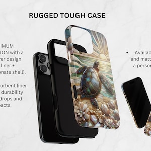 Samsung Phone Case With Sea Turtle Stained Glass Design - S25, S23, S22 ...
