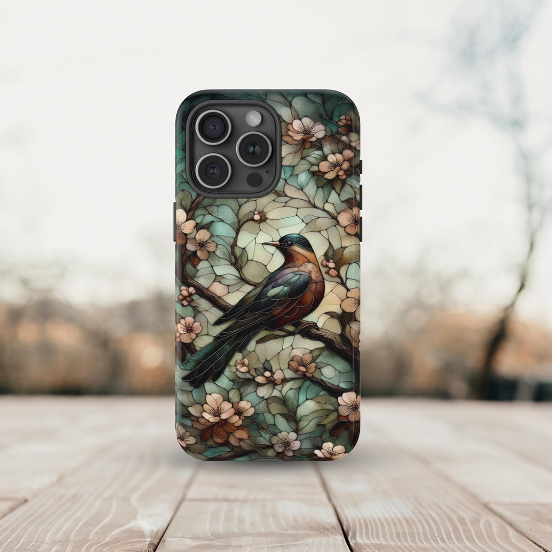 3D Faux Stained Glass Bird Case Nature Phone Cover Unique iPhone ...