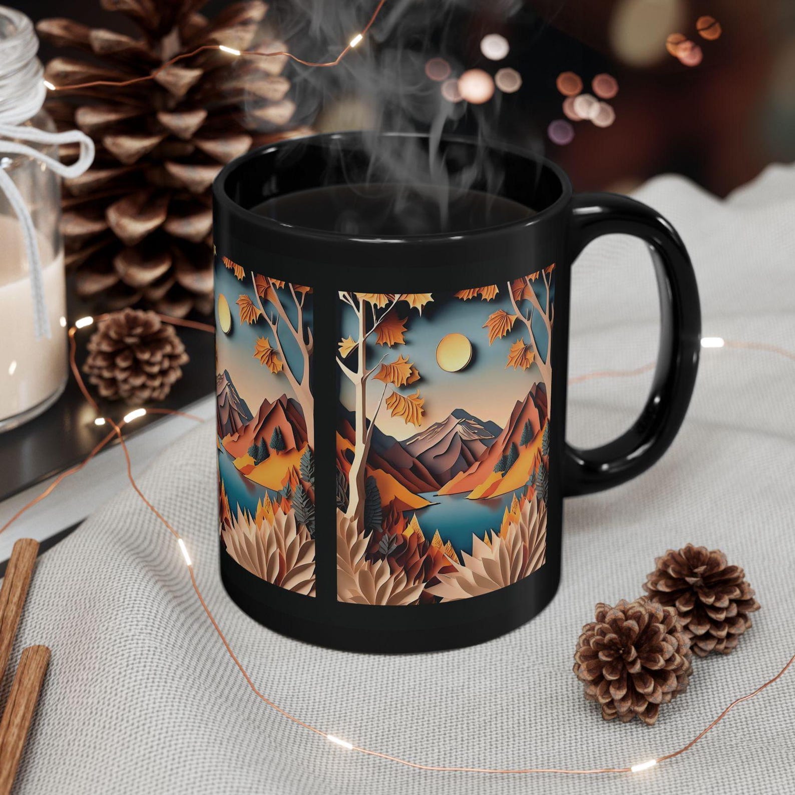 Mountain Coffee Cup, Adventure Landscape Mug, Scenic Travel Design ...