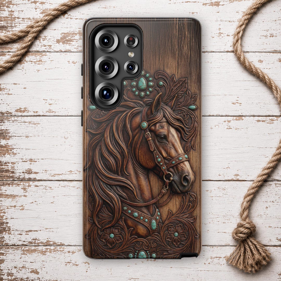 Samsung Galaxy Phone Case - Western Horse Leather Design, S26, S25, S24 ...