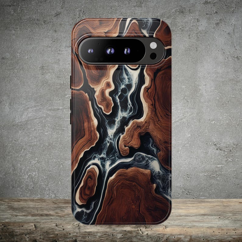 Samsung Galaxy Phone Case – Faux Wood & Epoxy Resin Design | S25 S24 ...