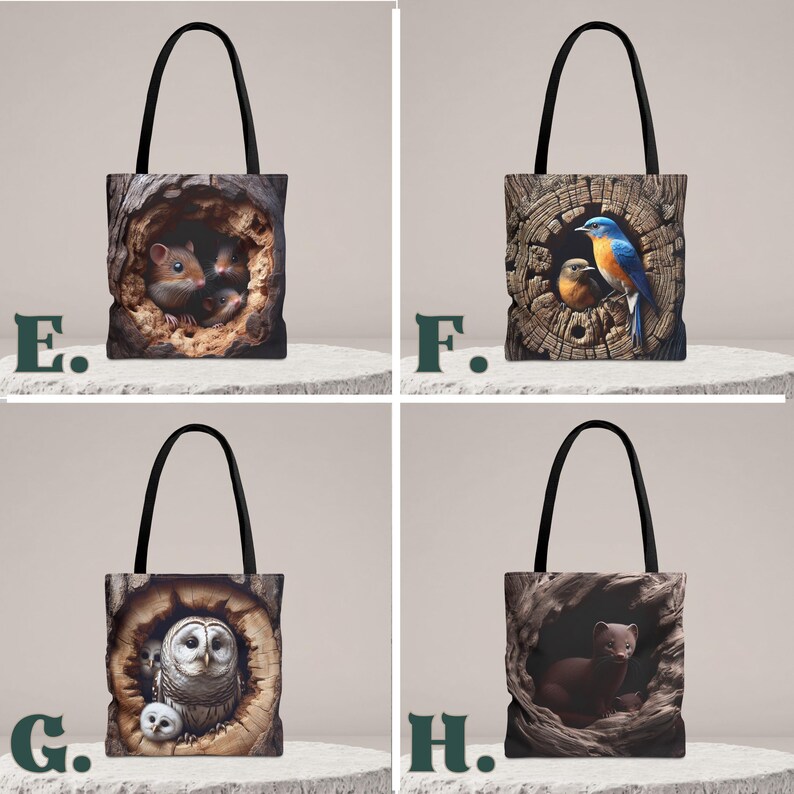 Animal & Bird Bag Collection - Rustic Woodland Totes | Eco Friendly ...