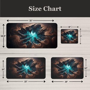Crystal Cavern Desk Mat and Mouse Pad | Faux Wood & Gemstone Design for ...