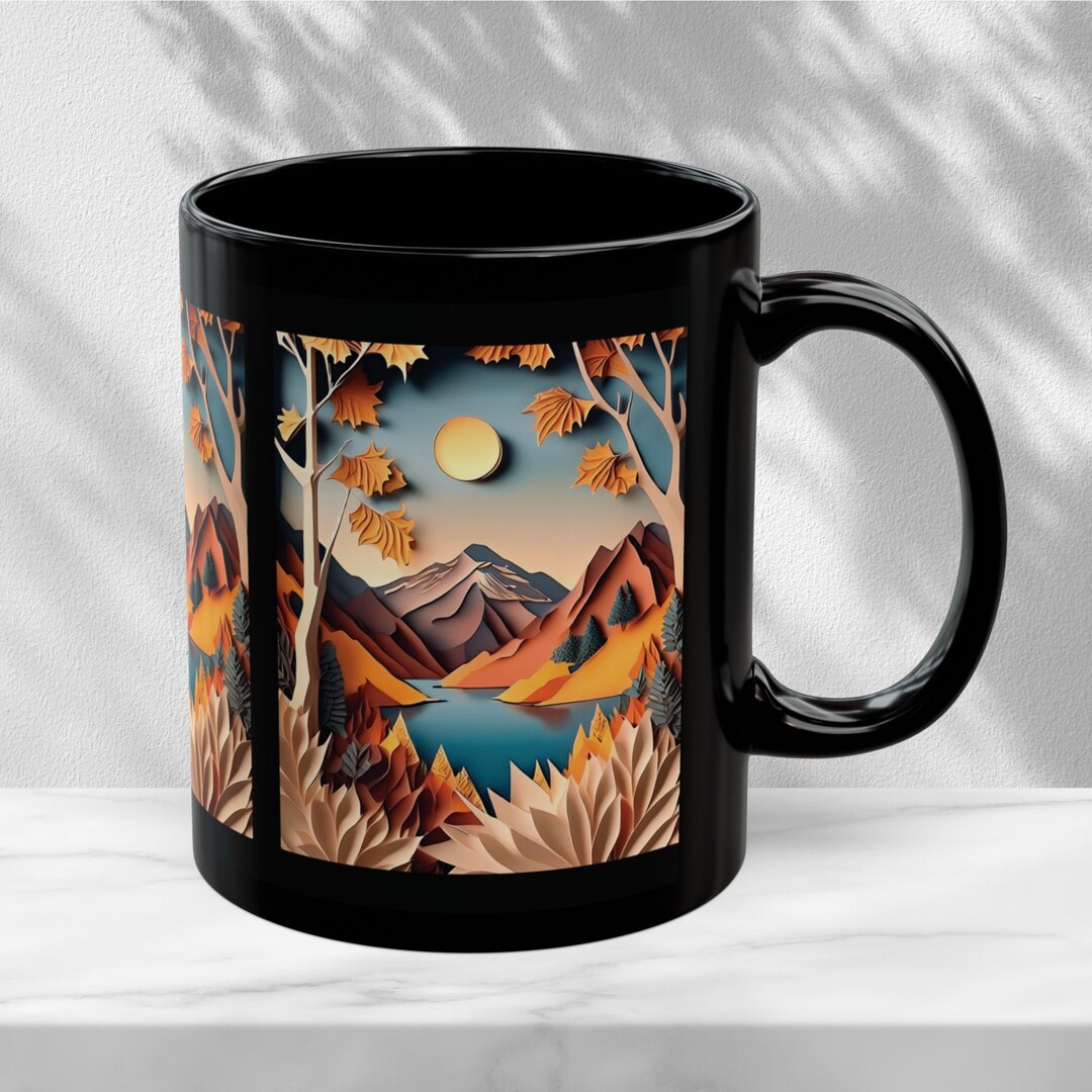 Mountain Coffee Cup, Adventure Landscape Mug, Scenic Travel Design ...