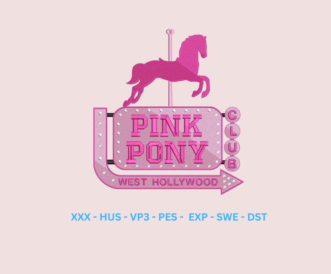 Pink Pony Club Embroidery Files, Pink Pony Girl, Embroidery Design ...