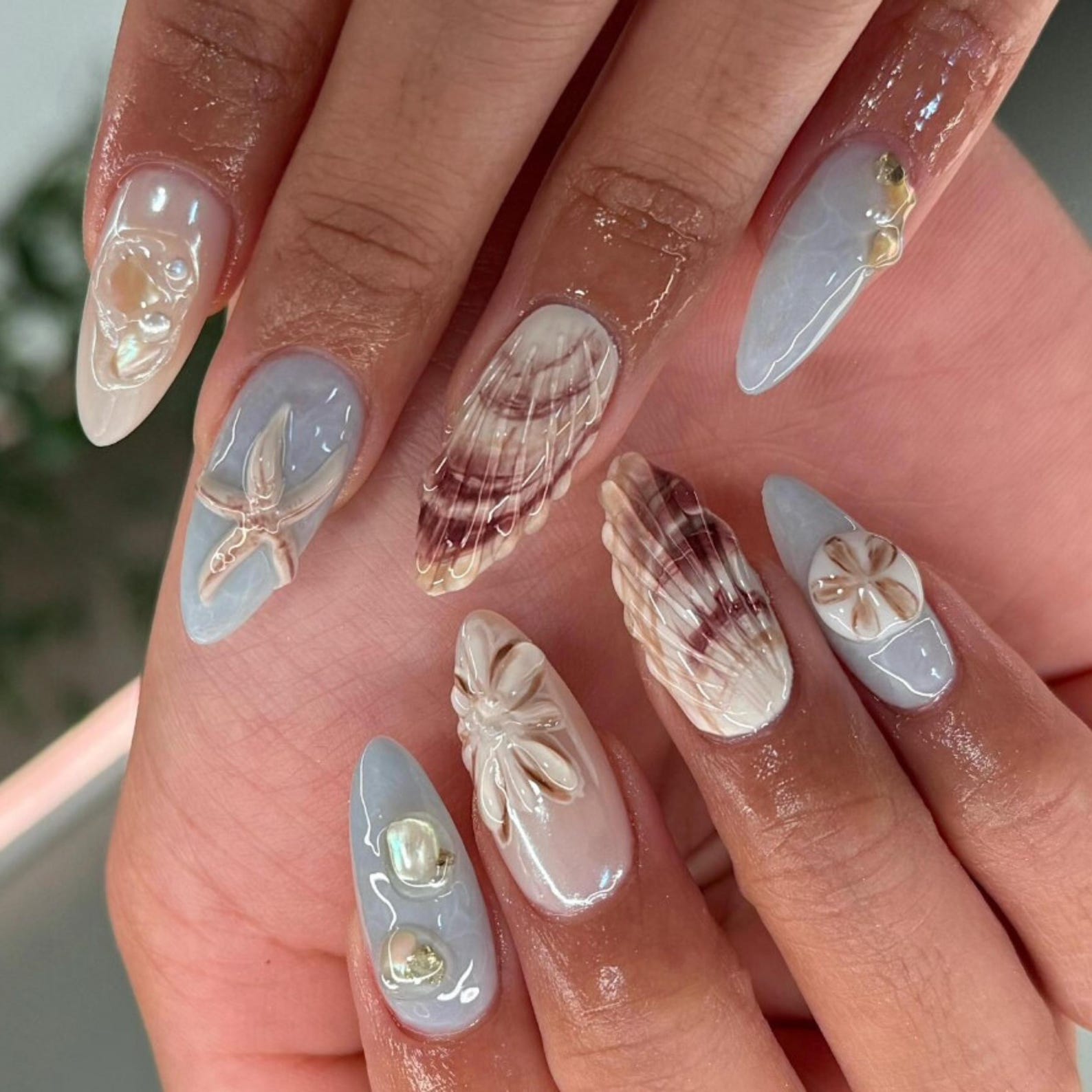 Ocean-inspired Designs With Flowers, Seashells, and Starfish, Handmade ...