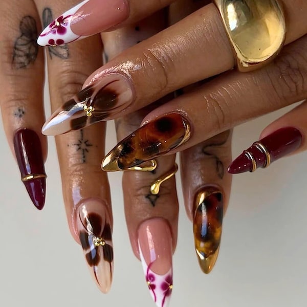 Fall Press on Nails - Etsy