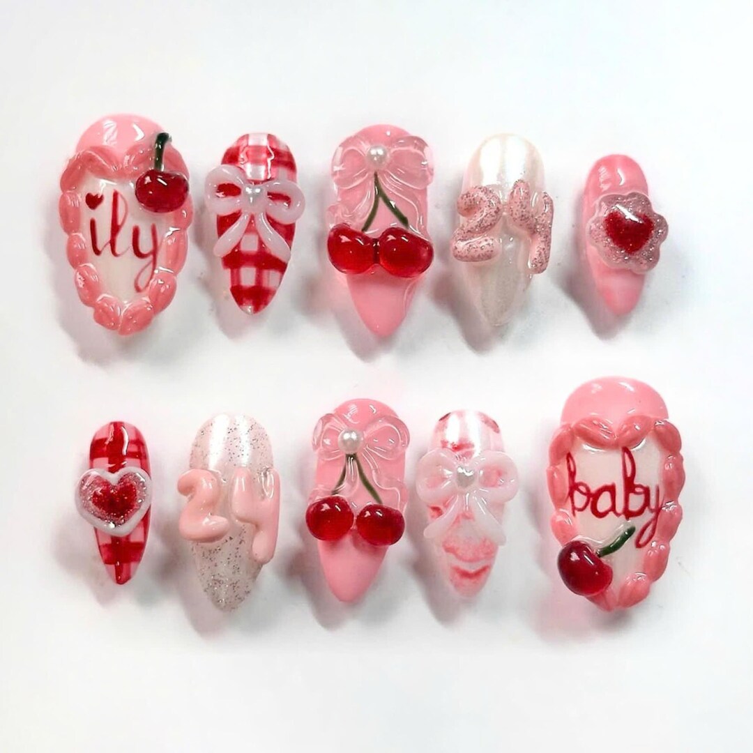 Custom Birthday Age Press on Nails, Unique Birthday Nails, Age Option ...