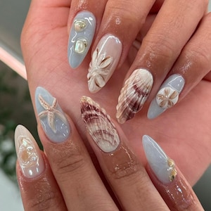 Ocean-inspired Designs With Flowers, Seashells, and Starfish, Handmade ...