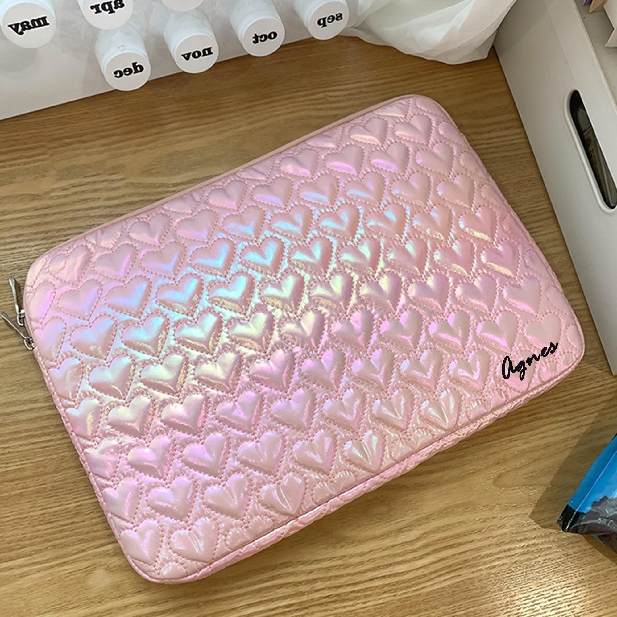 Custom Classic Pink Heart Colors Laptop Bag, 14inch iPad Air Pro Case ...